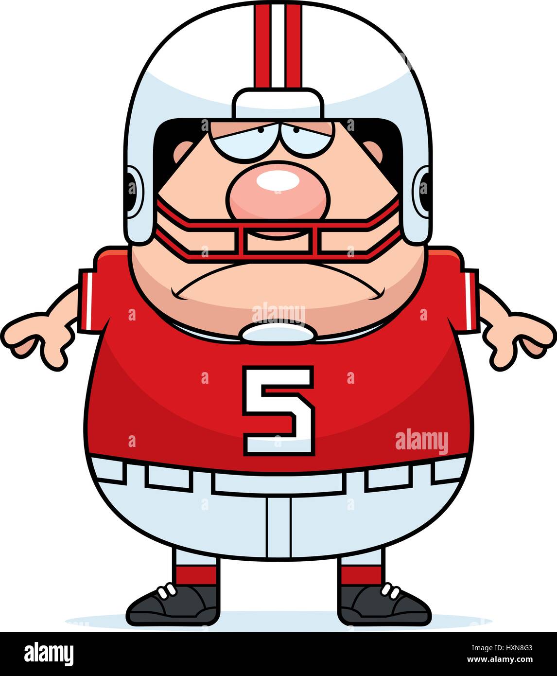 A cartoon illustration of a football player looking sad Stock Vector ...