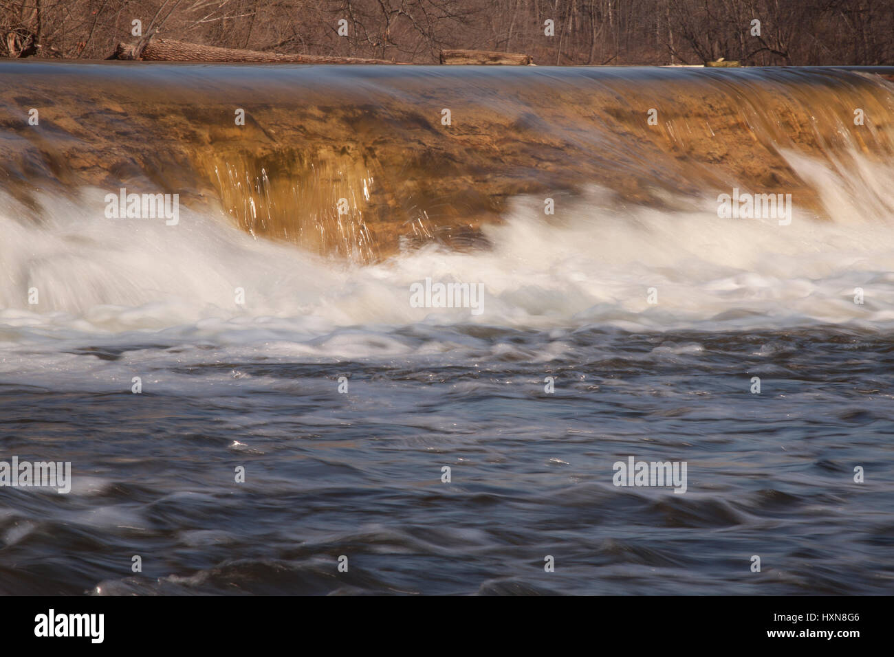 Kletzsch Park Waterfall During Late Winter Thaw Stock Photo - Alamy