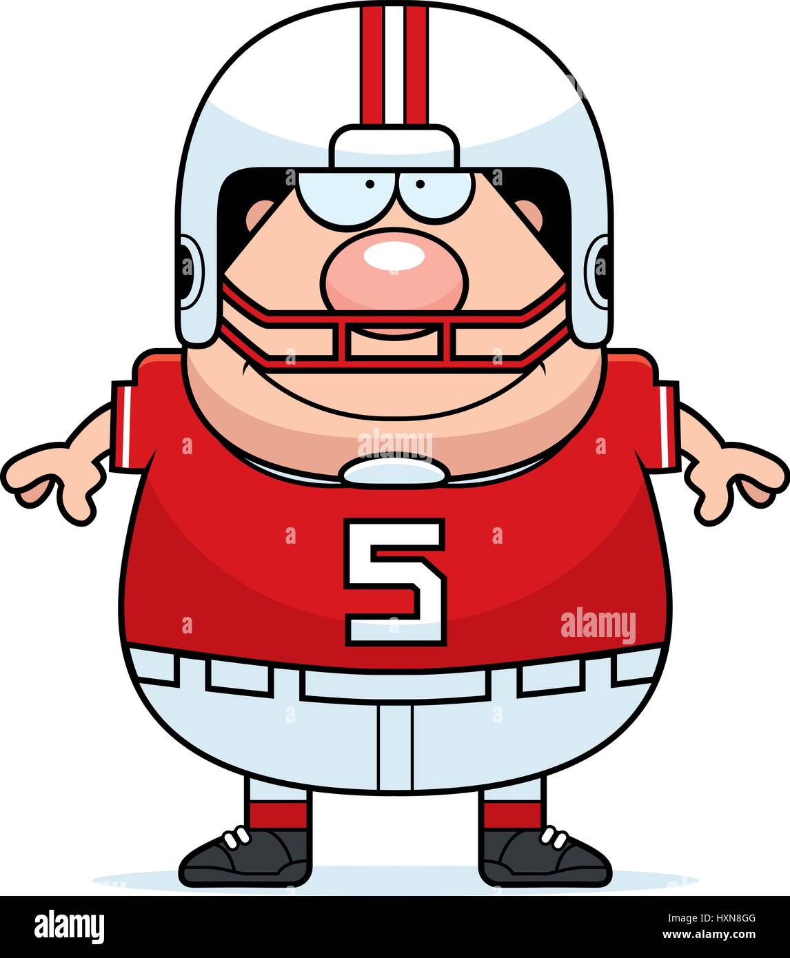 A cartoon illustration of a football player smiling Stock Vector Image ...