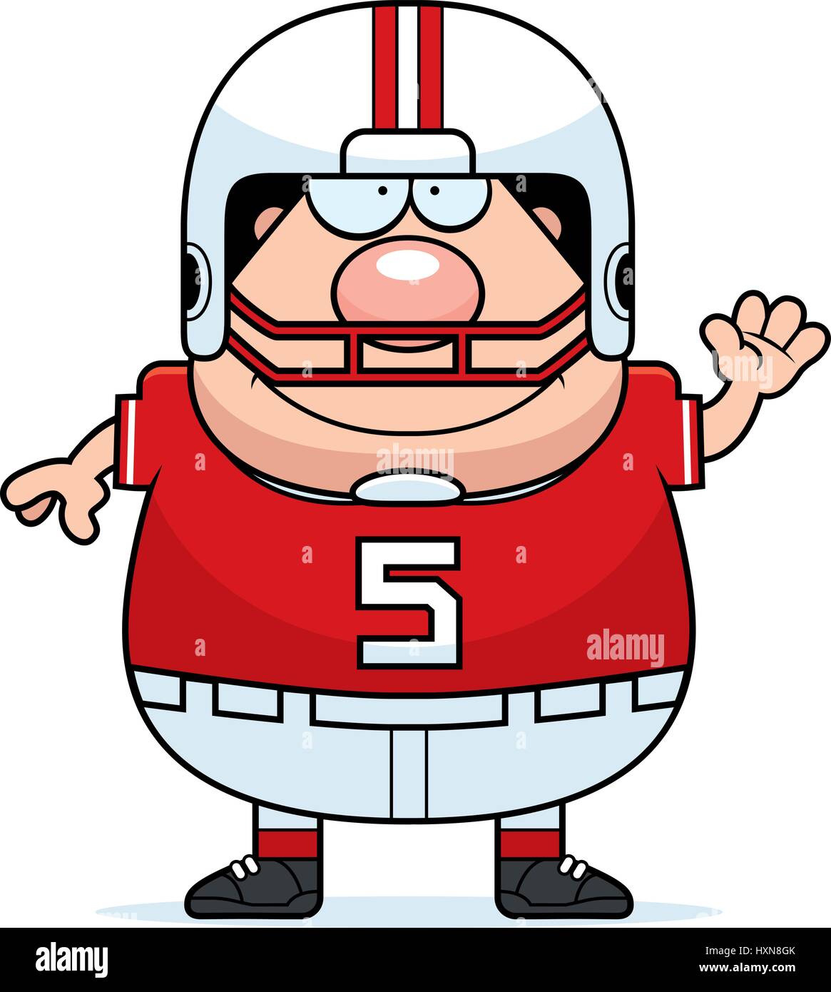 A cartoon illustration of a football player waving Stock Vector Image ...