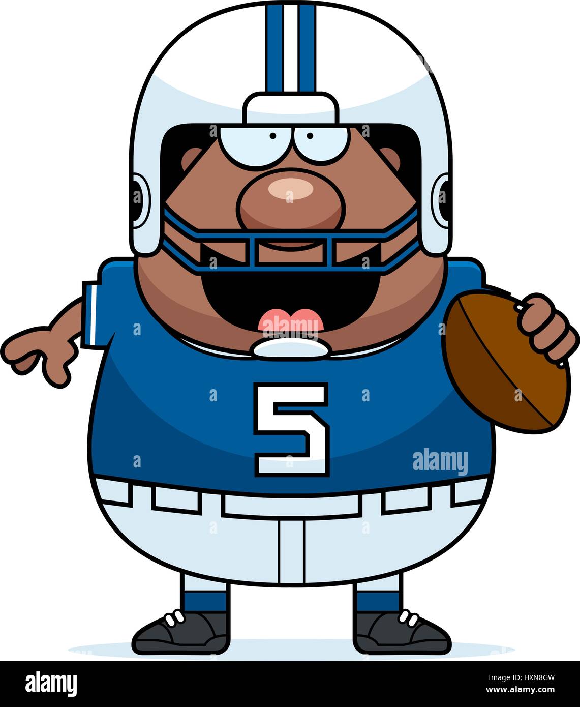 A cartoon illustration of a football player with a football Stock ...
