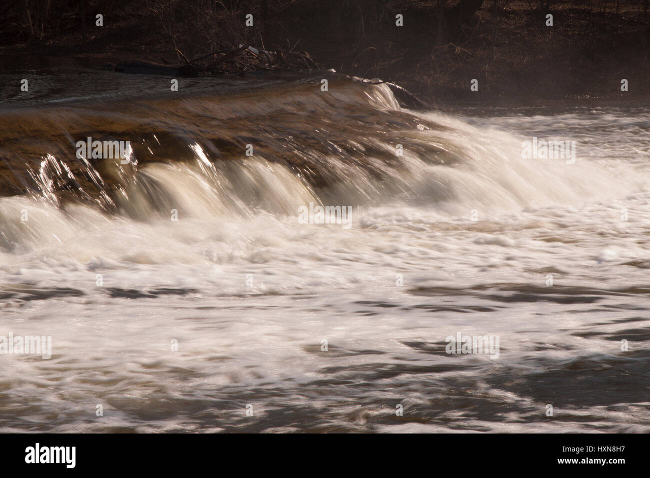 Kletzsch Park Waterfall During Late Winter Thaw Stock Photo - Alamy