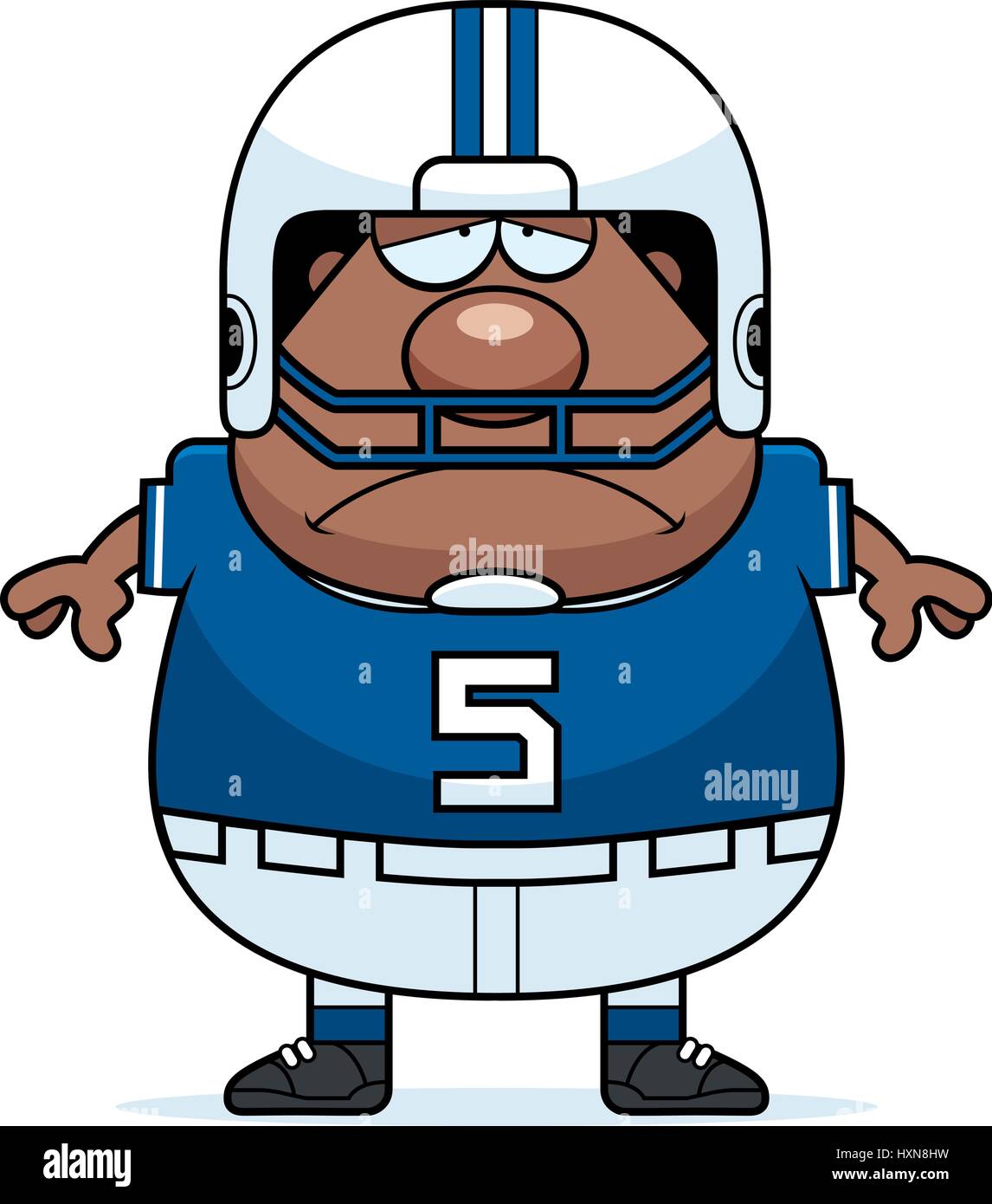 A cartoon illustration of a football player looking sad Stock Vector ...