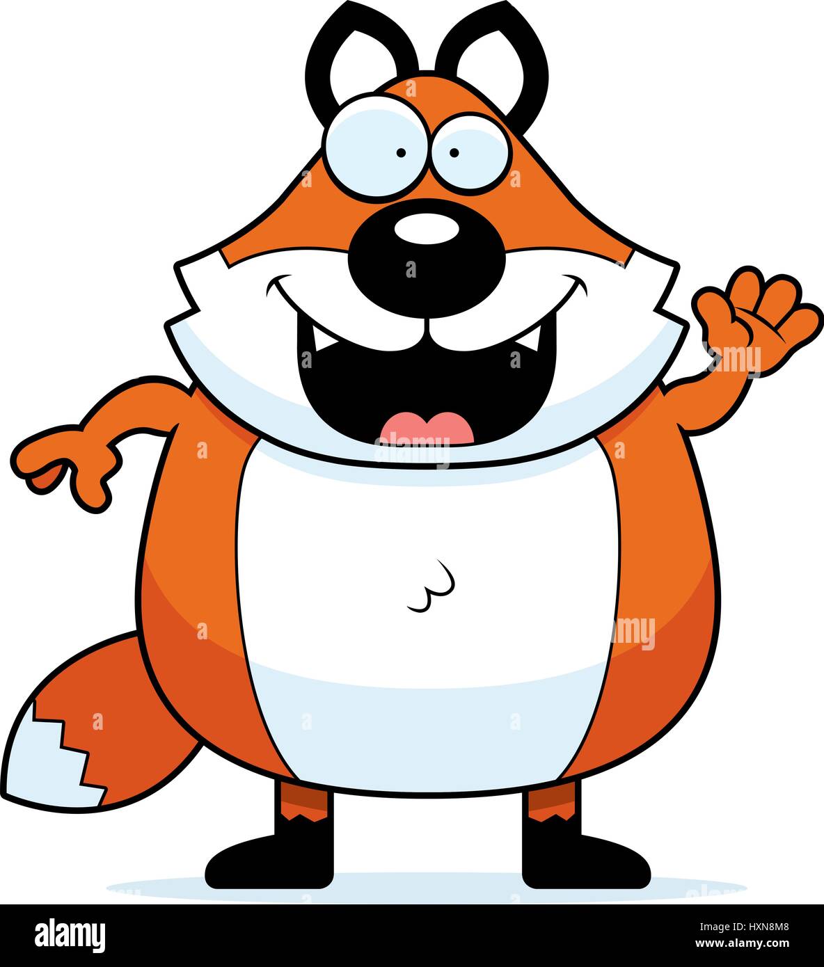 A cartoon illustration of a fox waving and smiling Stock Vector Image ...