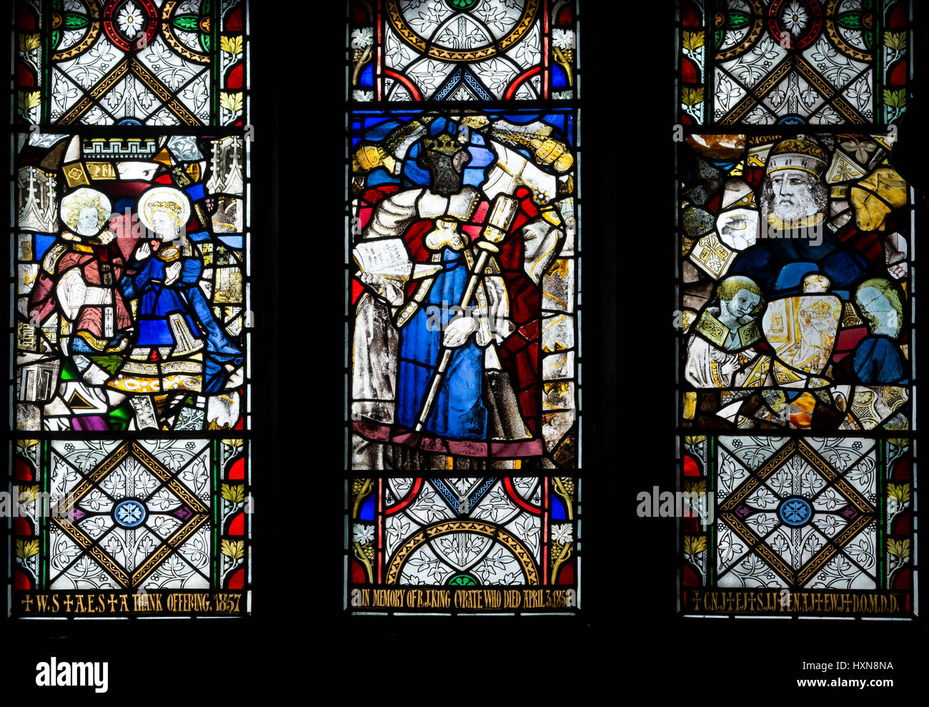 Medieval stained glass, St Peter and St Paul`s Church, Wisbech ...
