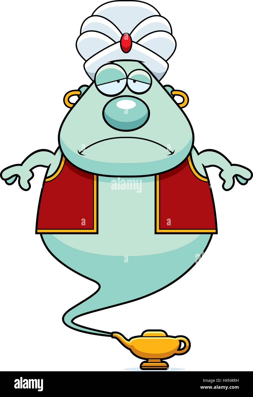 A cartoon illustration of a genie looking sad Stock Vector Image & Art ...