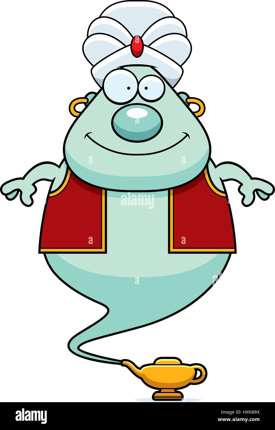 A cartoon illustration of a genie smiling Stock Vector Image & Art - Alamy