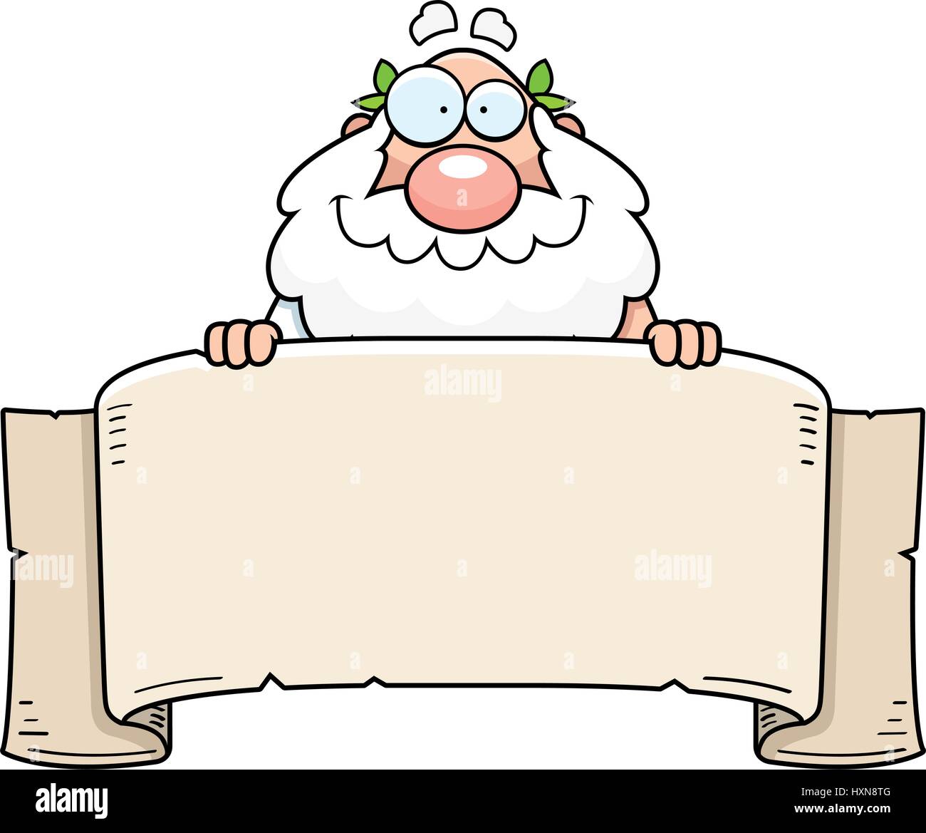 A cartoon illustration of a Greek philosopher with a banner Stock ...