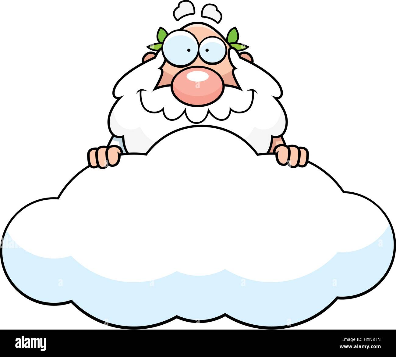 A cartoon illustration of a Greek god in a cloud Stock Vector Image ...
