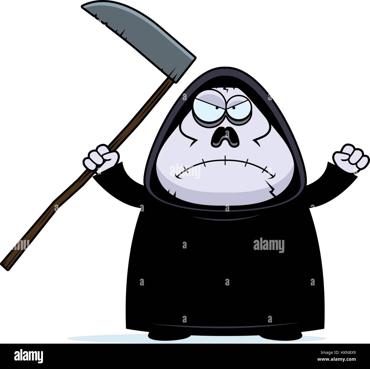 A cartoon illustration of a grim reaper looking angry Stock Vector ...