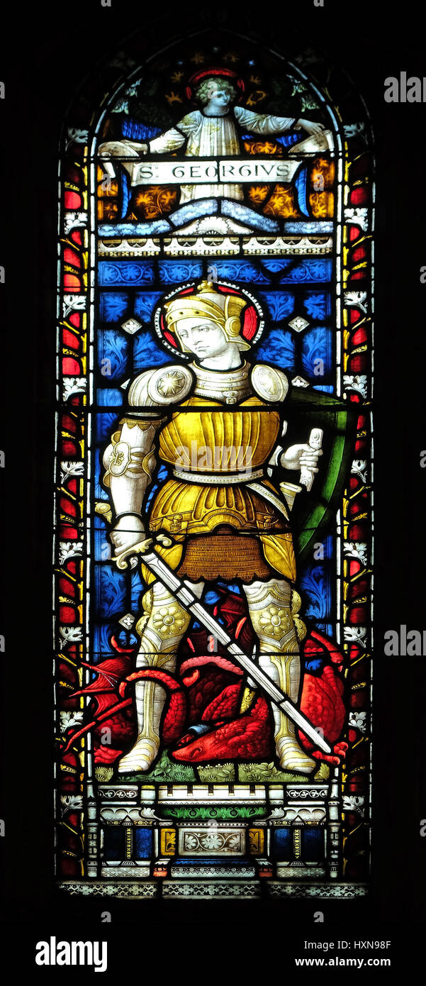 St george stained glass saints hi-res stock photography and images - Alamy