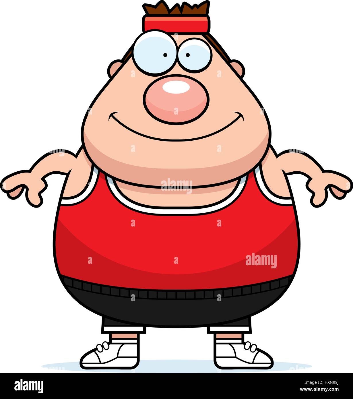 A cartoon illustration of an exercising man smiling Stock Vector Image ...