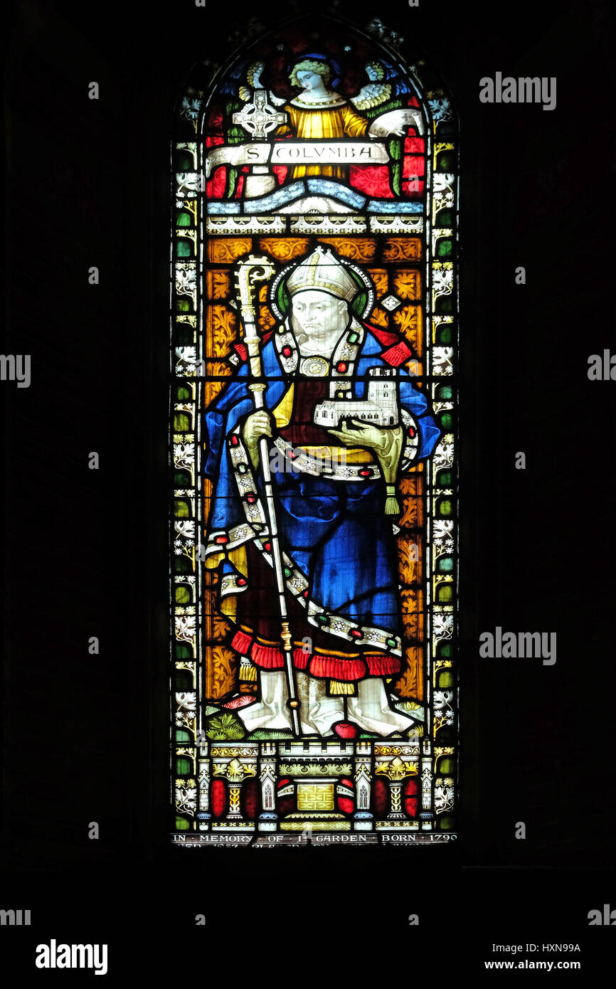 Saint Columbanus on the stained glass of All Saints' Anglican Church ...