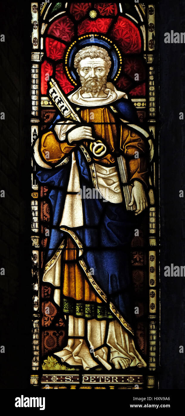 Saint Peter on the stained glass of All Saints' Anglican Church, Rome ...