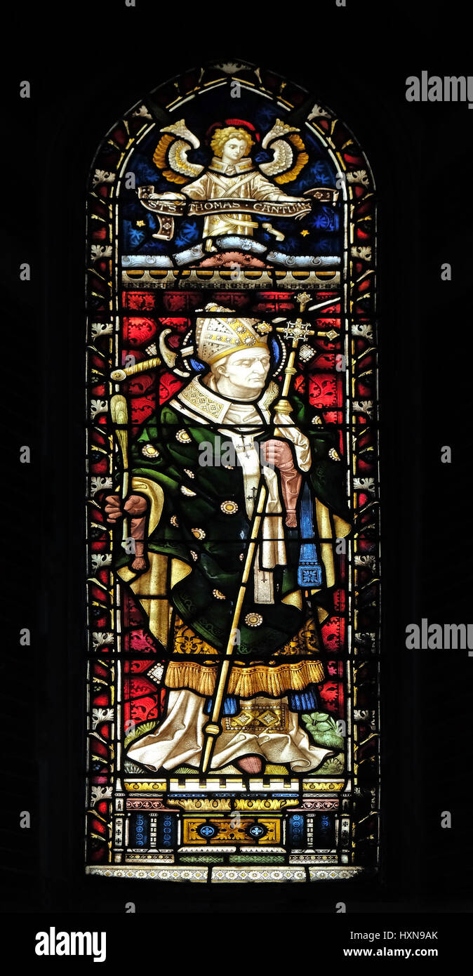 Saint Thomas Becket (from Canterbury) on the stained glass of All ...