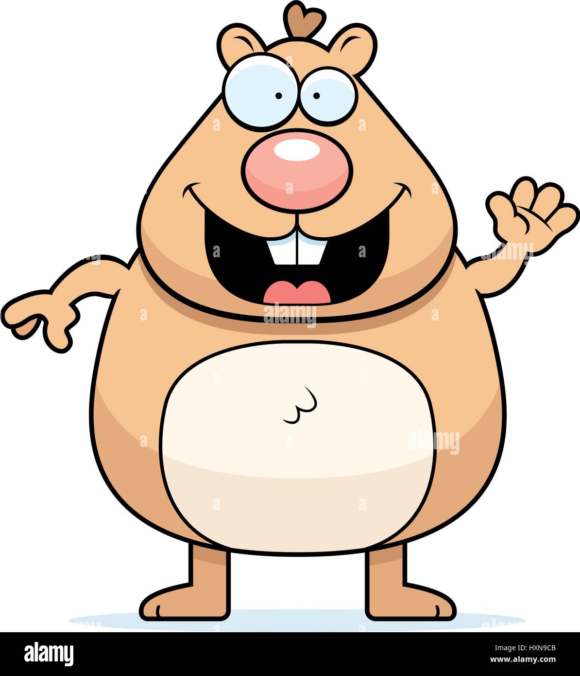 A cartoon illustration of a hamster waving and smiling Stock Vector ...