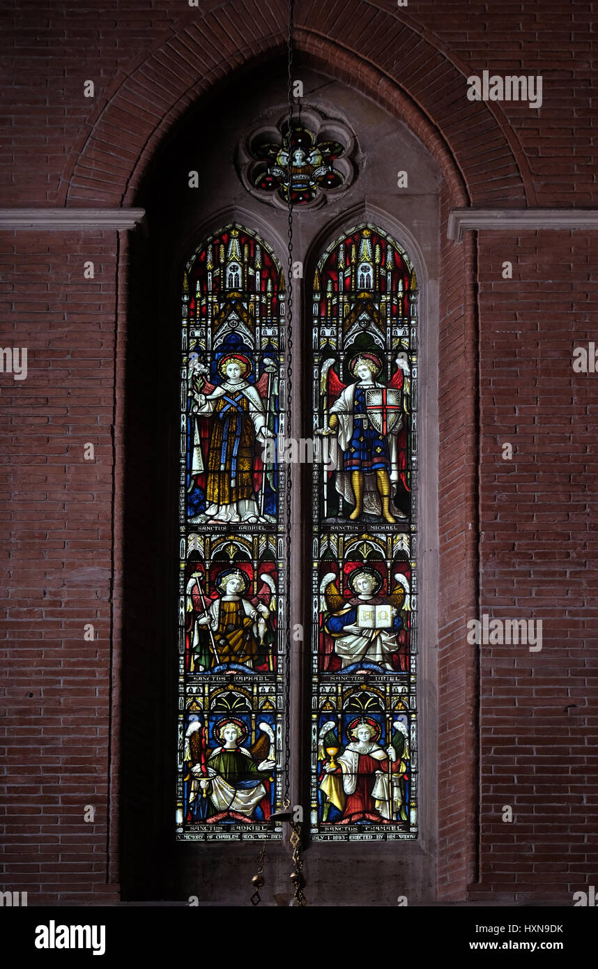 Archangels on the stained glass of All Saints' Anglican Church, Rome ...