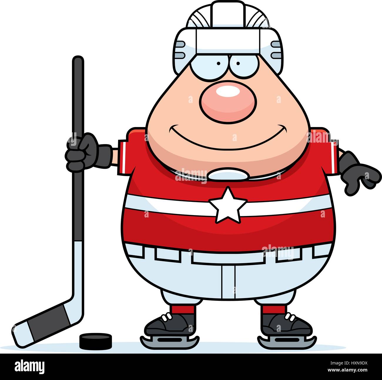 A cartoon illustration of a hockey player smiling Stock Vector Image ...