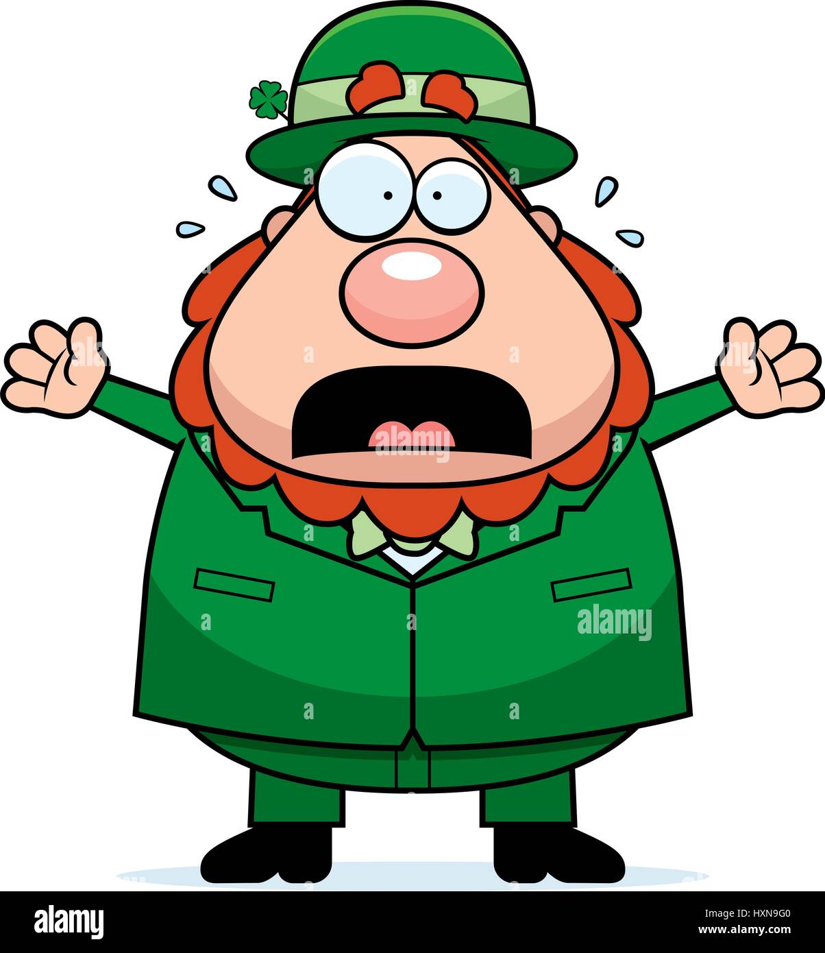 A cartoon illustration of a leprechaun panicking Stock Vector Image ...