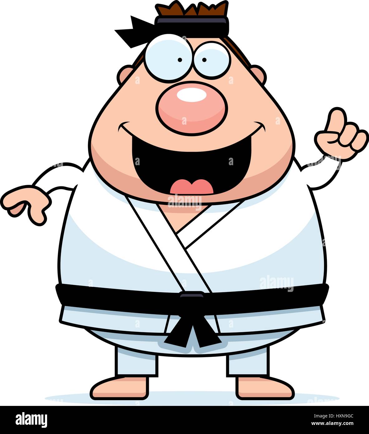 A cartoon illustration of a karate man with an idea Stock Vector Image ...