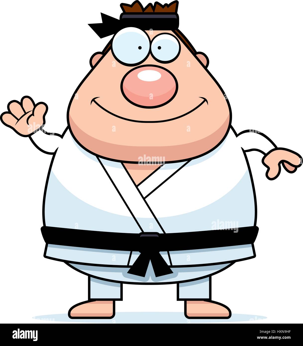 A cartoon illustration of a karate man waving Stock Vector Image & Art ...