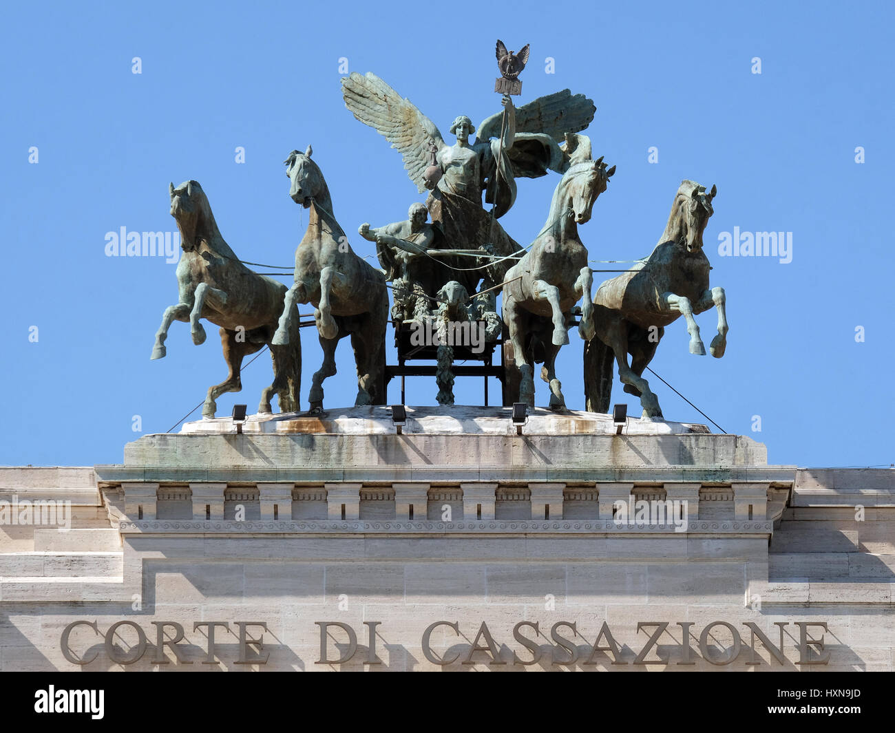 Quadriga on the Palace of Justice(Palazzo di Giustizia), seat of the ...