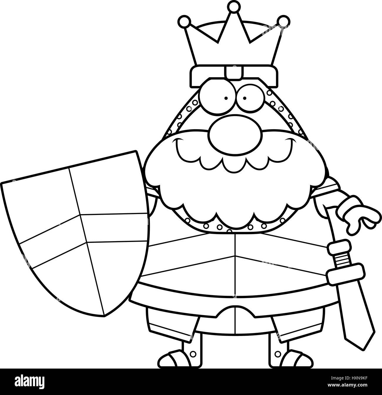 A cartoon illustration of a king in armor smiling Stock Vector Image ...