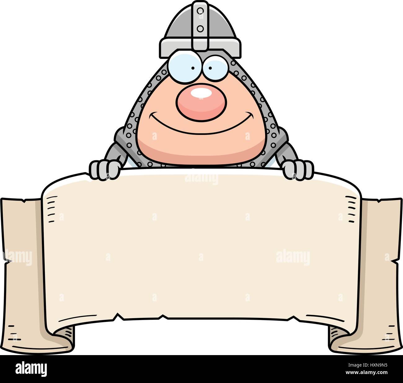 A cartoon illustration of a knight with a banner Stock Vector Image ...