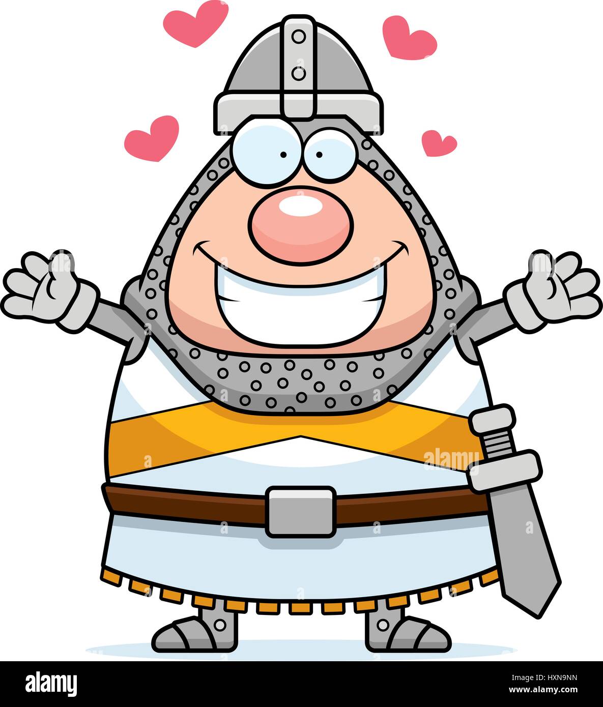 A cartoon illustration of a knight ready to give a hug Stock Vector ...