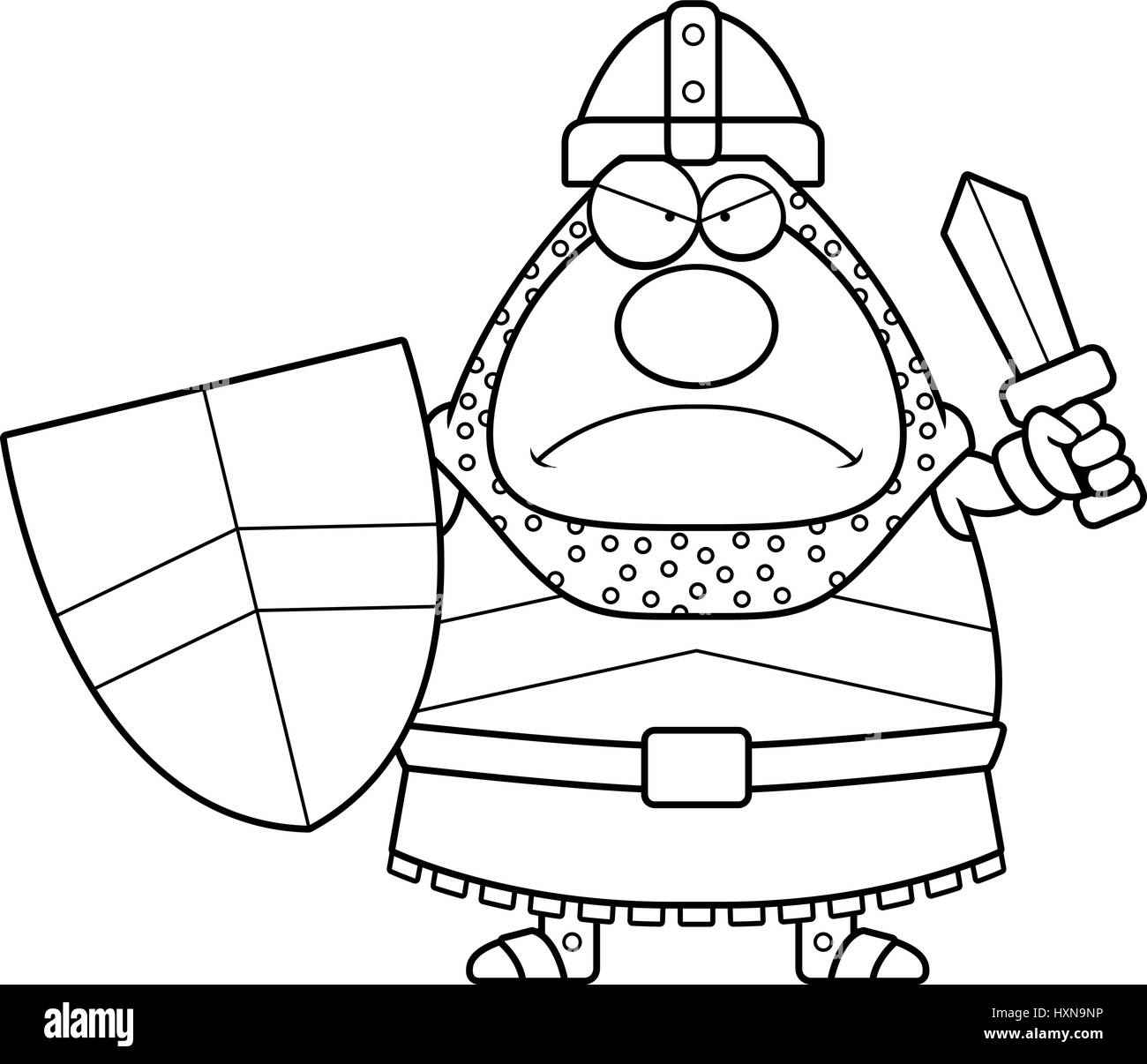 A cartoon illustration of a knight looking angry Stock Vector Image ...