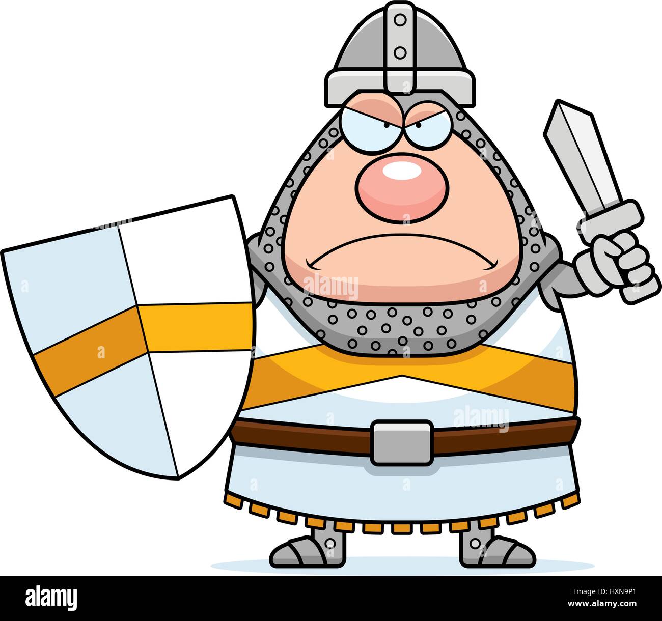 A cartoon illustration of a knight looking angry Stock Vector Image ...