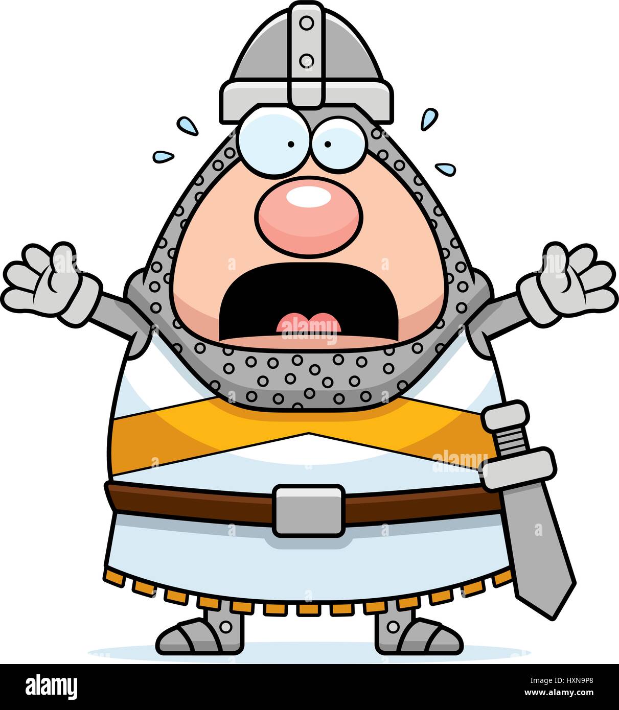 A cartoon illustration of a knight looking scared Stock Vector Image ...