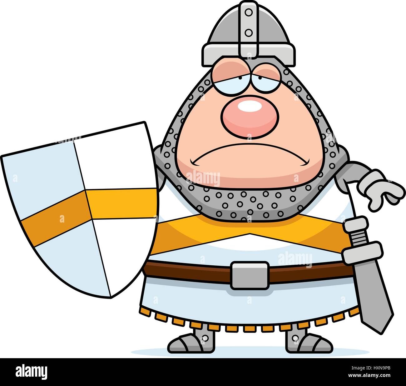 A cartoon illustration of a knight looking sad Stock Vector Image & Art ...