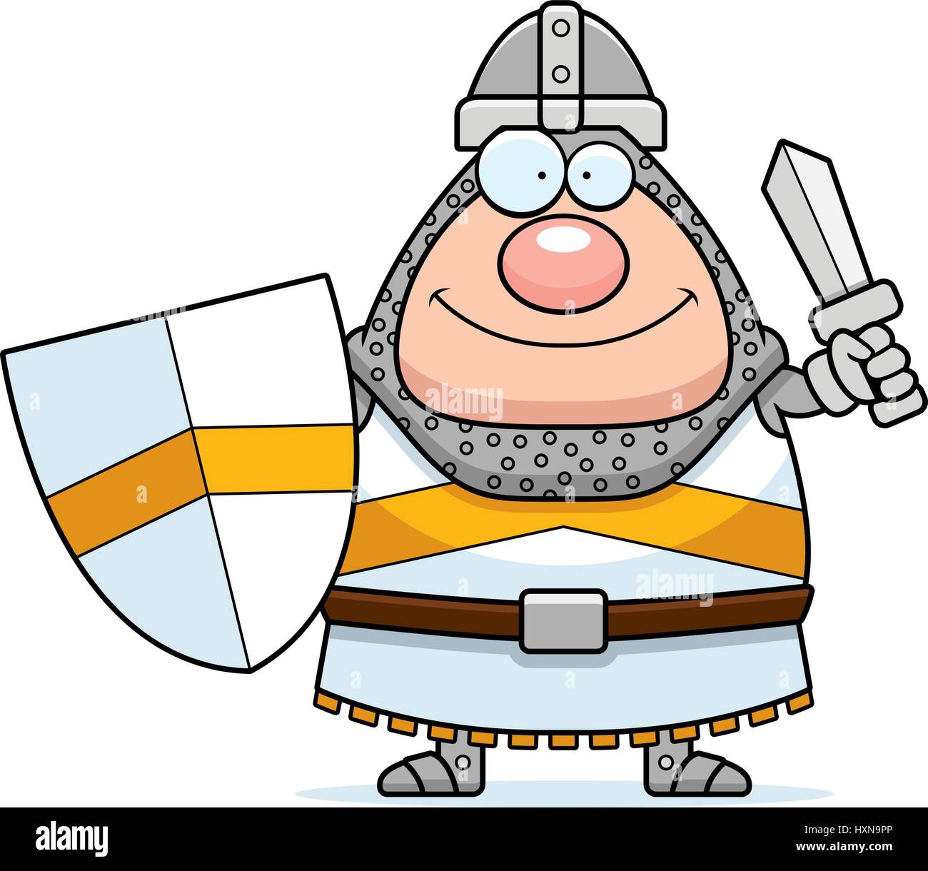 A cartoon illustration of a knight with a sword Stock Vector Image ...