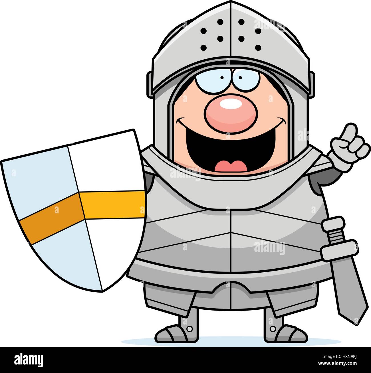A cartoon illustration of a knight with an idea Stock Vector Image ...