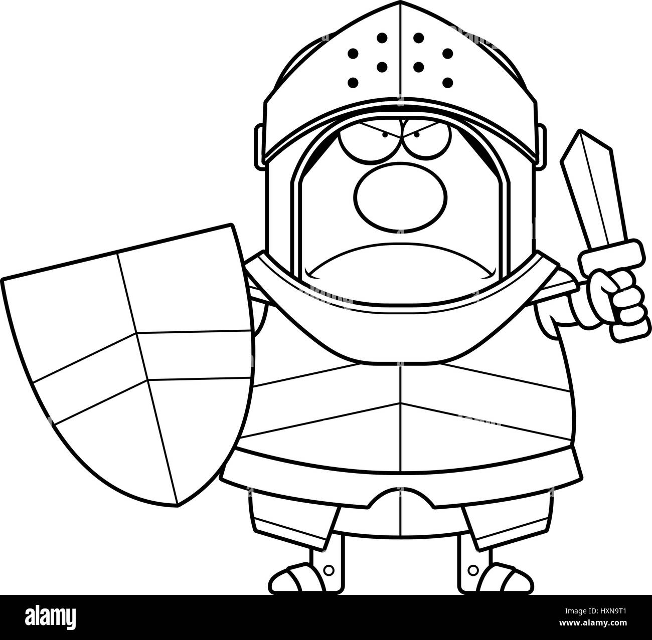 A cartoon illustration of a knight looking angry Stock Vector Image ...