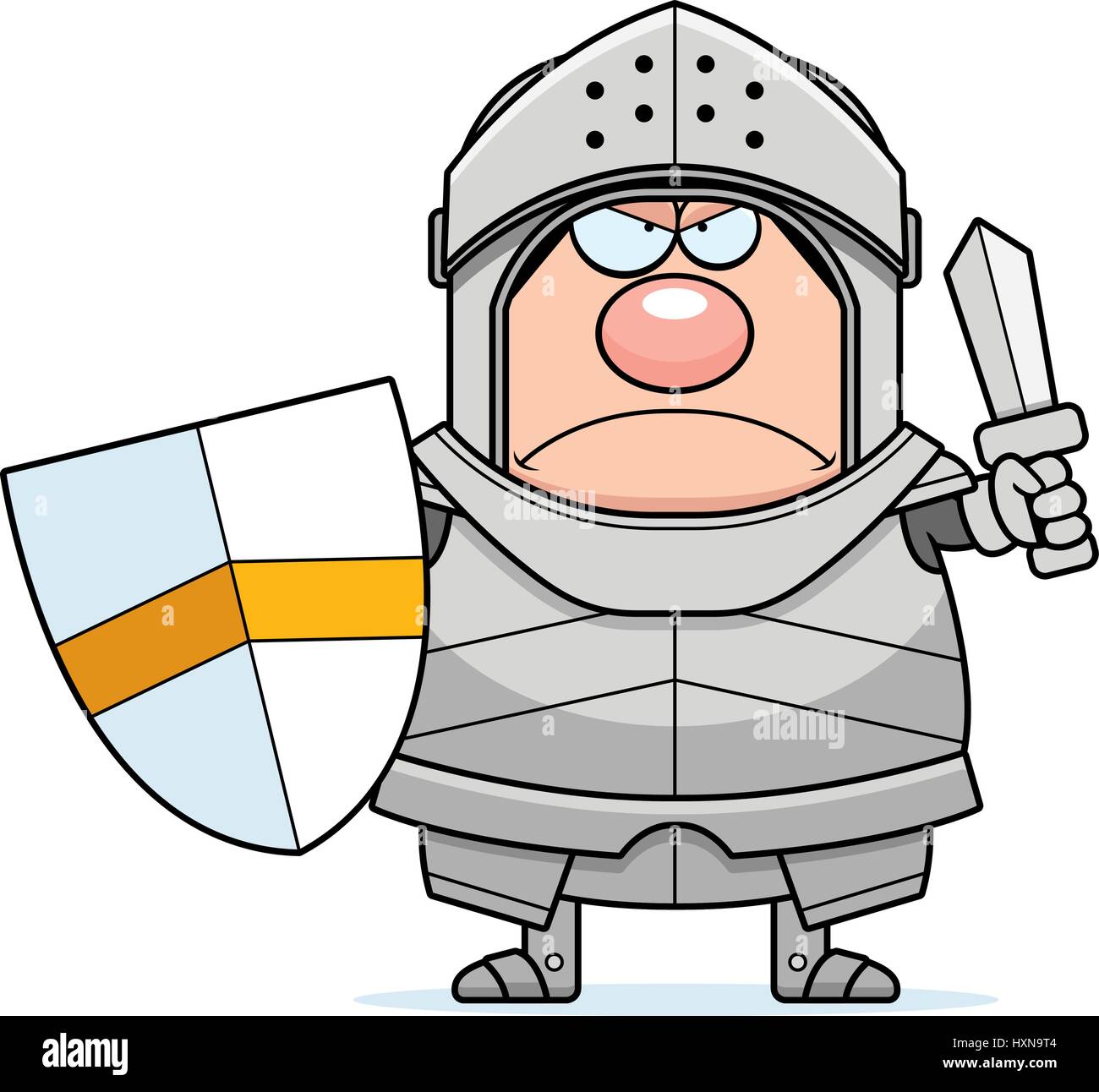 A cartoon illustration of a knight looking angry Stock Vector Image ...