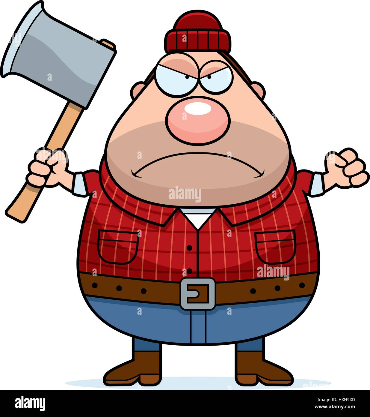 A cartoon illustration of a lumberjack looking angry Stock Vector Image ...