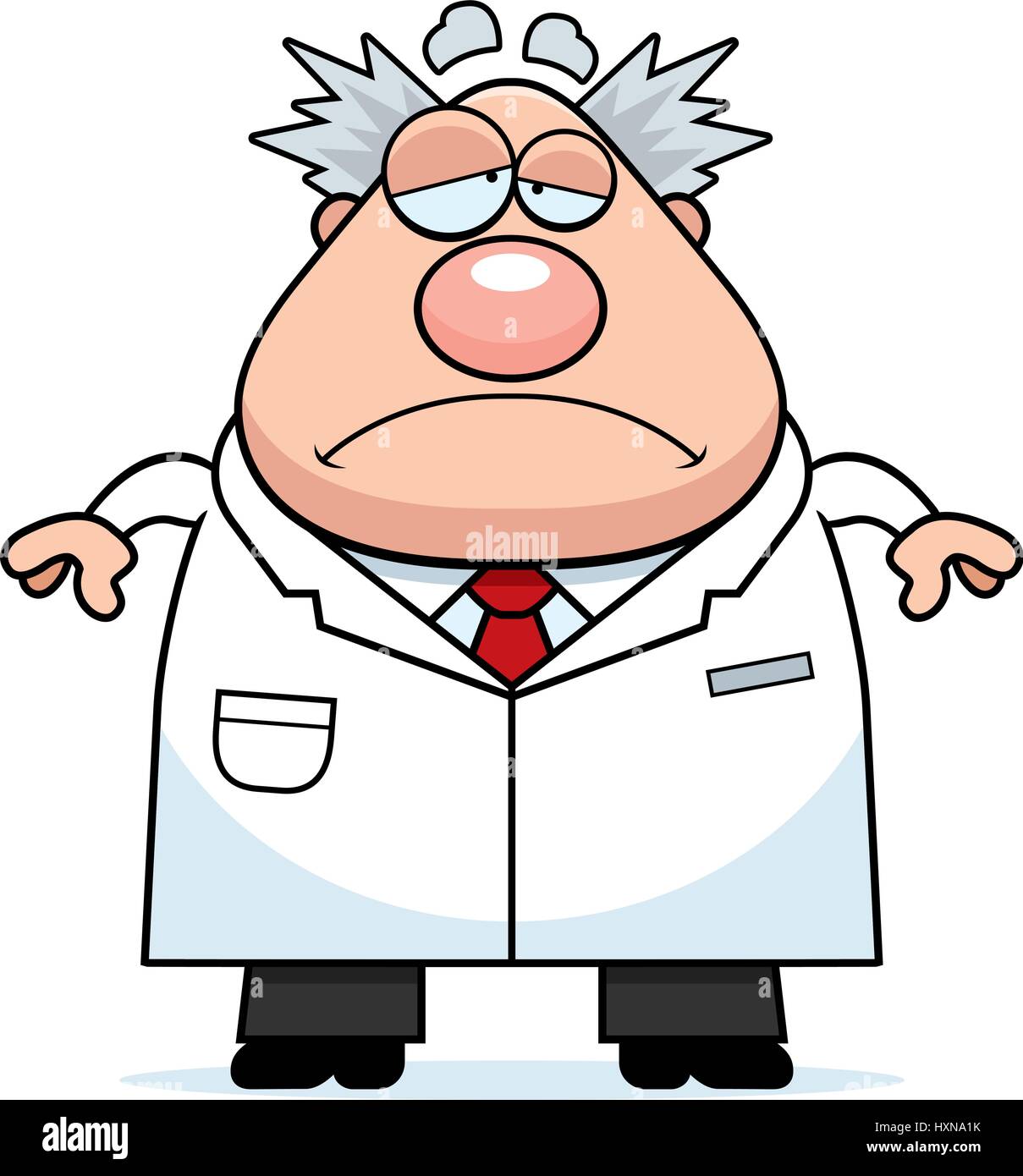 A cartoon illustration of a mad scientist looking sad Stock Vector ...