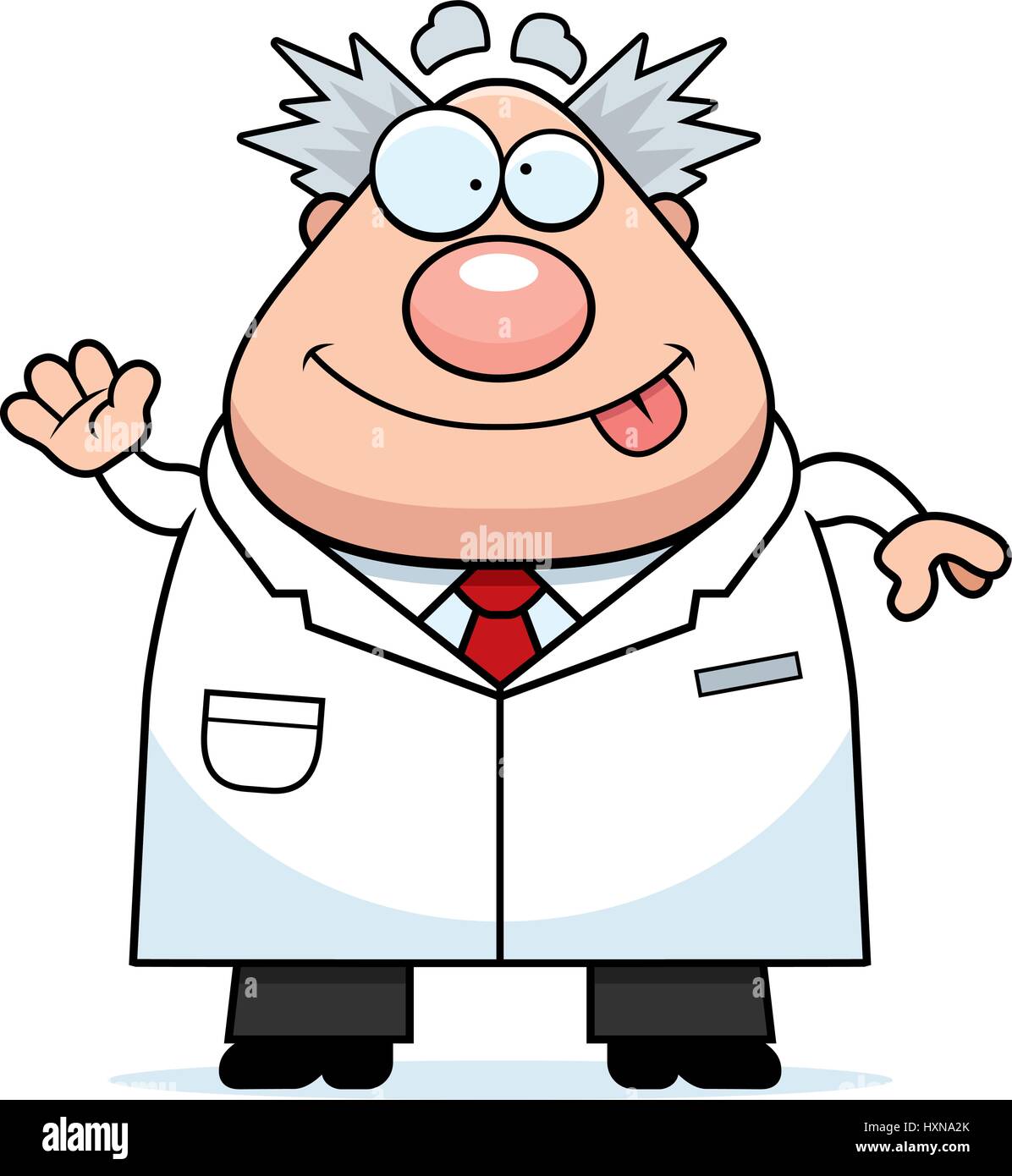 A cartoon illustration of a mad scientist waving Stock Vector Image ...