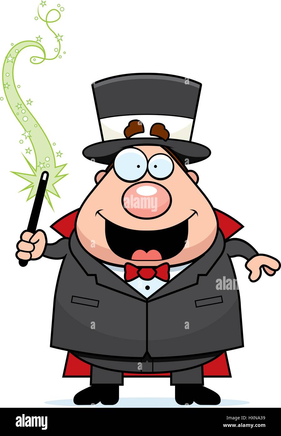 A cartoon illustration of a magician with a magic wand Stock Vector ...