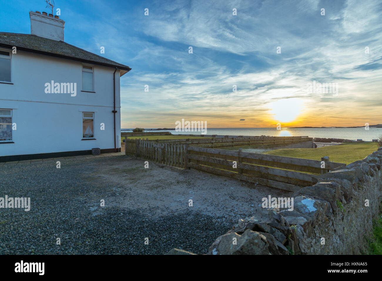 Sunset at Rhosneigr, Anglesey Stock Photo - Alamy