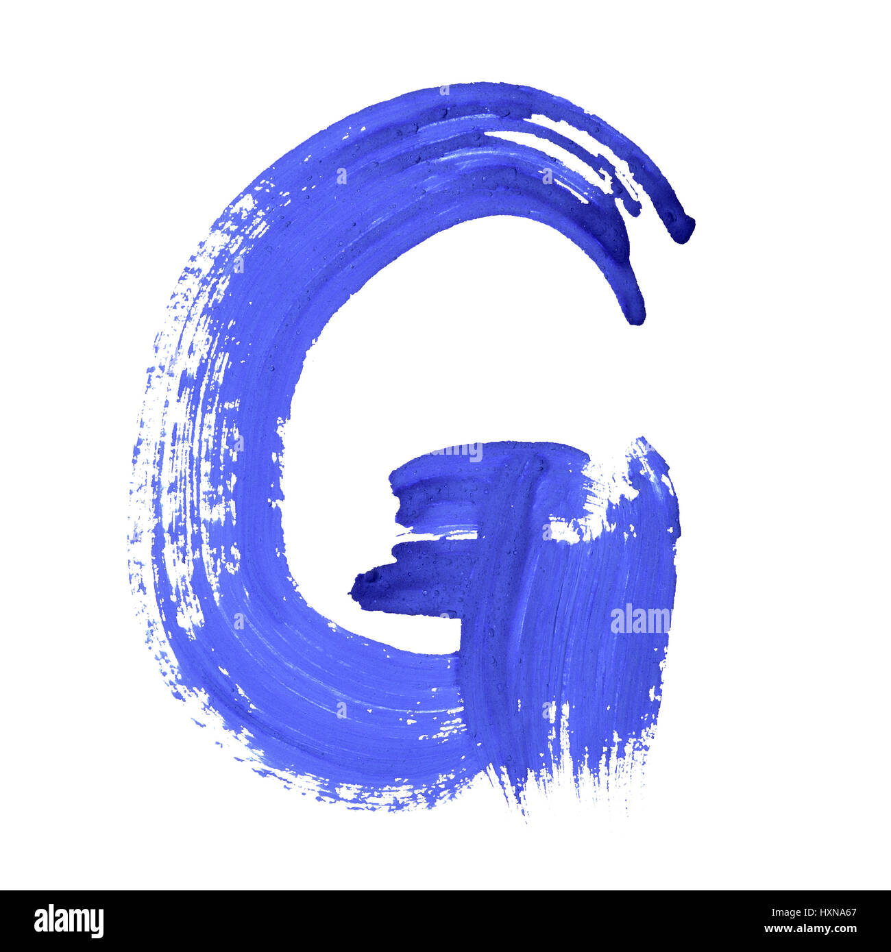 G - Blue handwritten letters over white background Stock Photo - Alamy