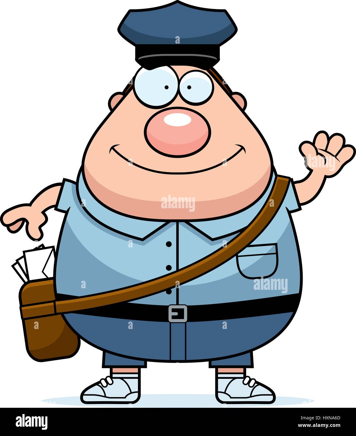 A cartoon illustration of a mailman waving Stock Vector Image & Art - Alamy