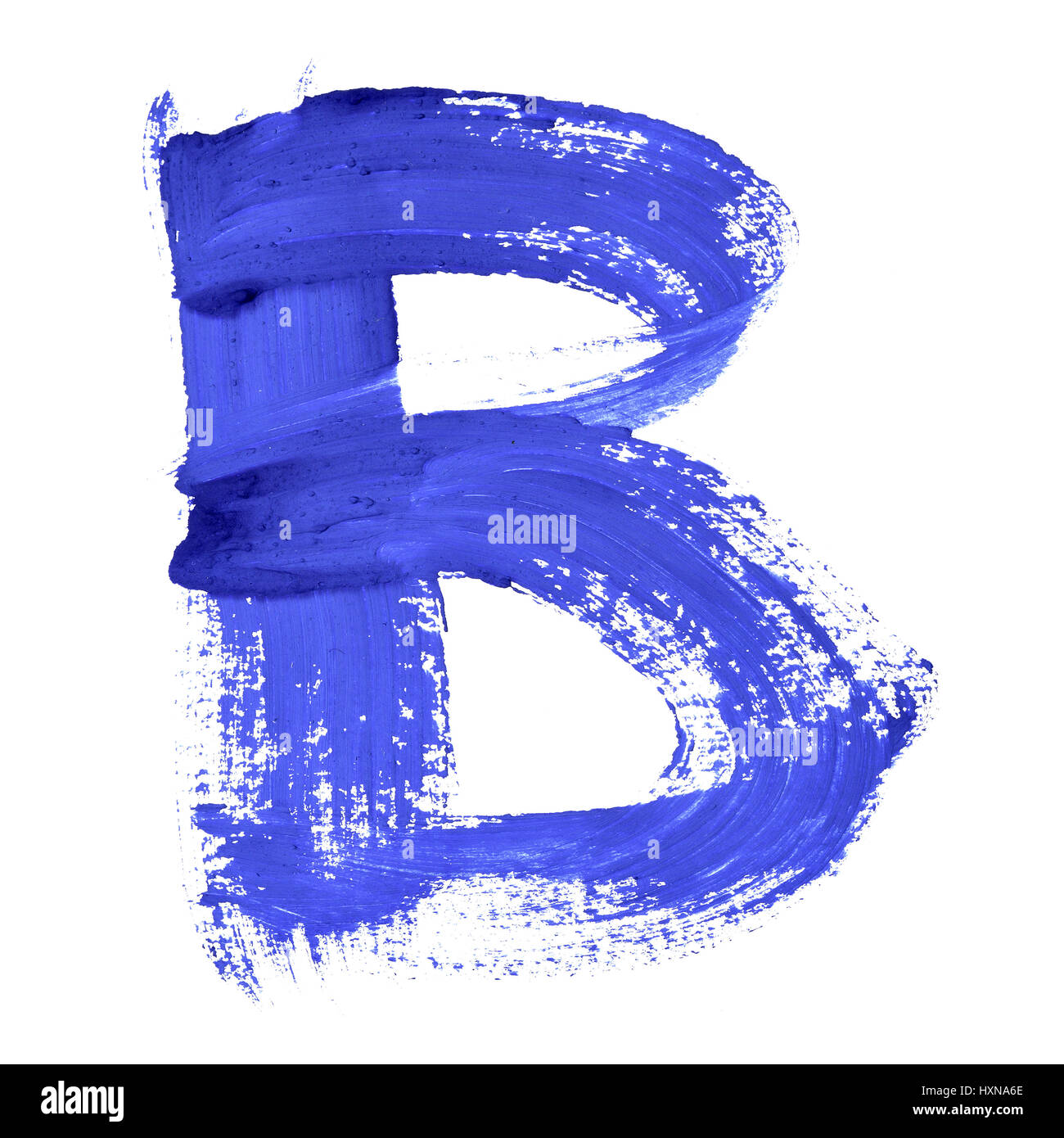B - Blue handwritten letters over white background Stock Photo - Alamy