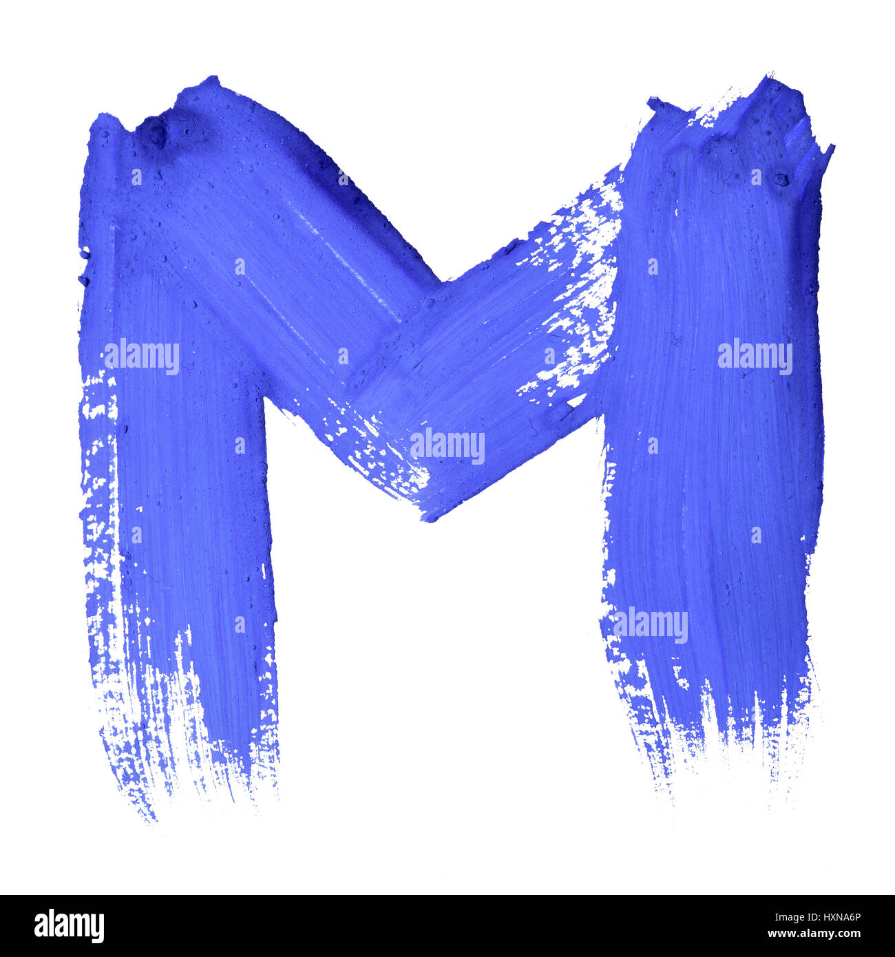 M - Blue handwritten letters over white background Stock Photo - Alamy