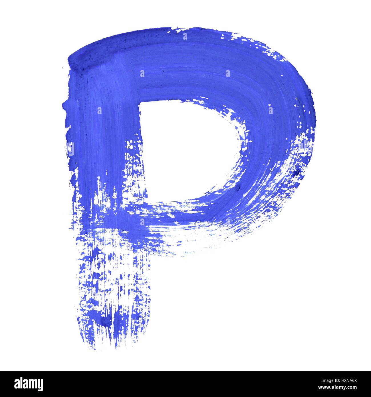 P - Blue handwritten letters over white background Stock Photo - Alamy