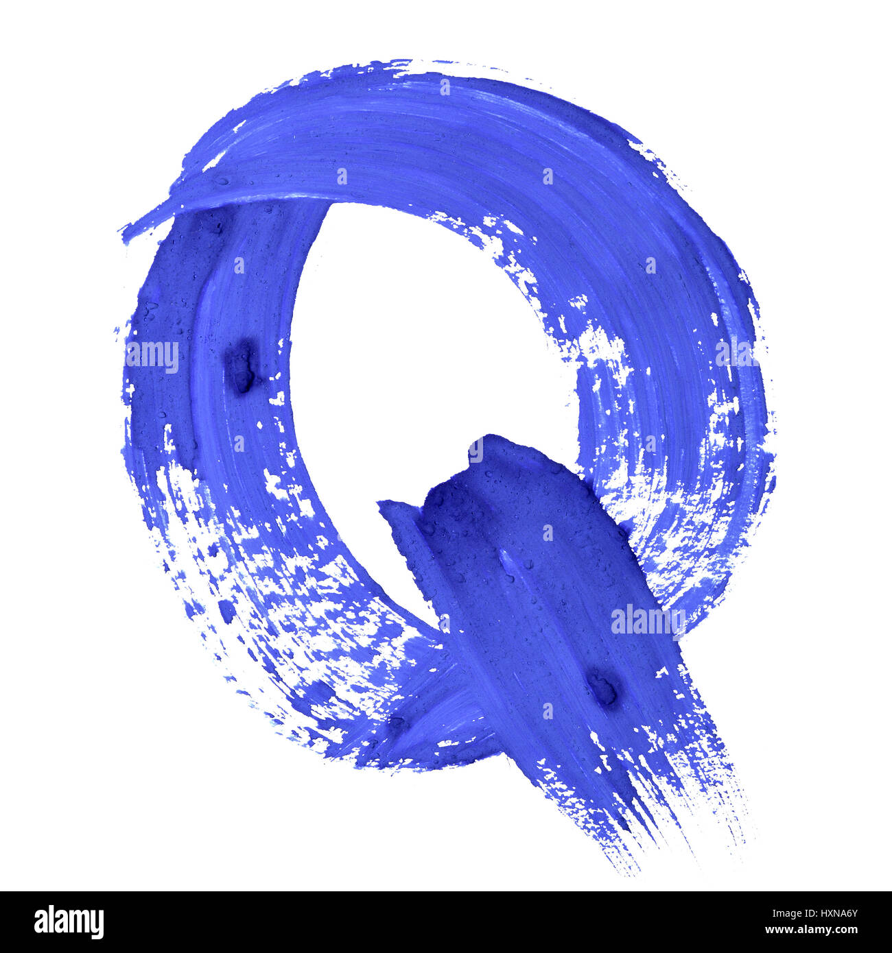 Q - Blue handwritten letters over white background Stock Photo - Alamy