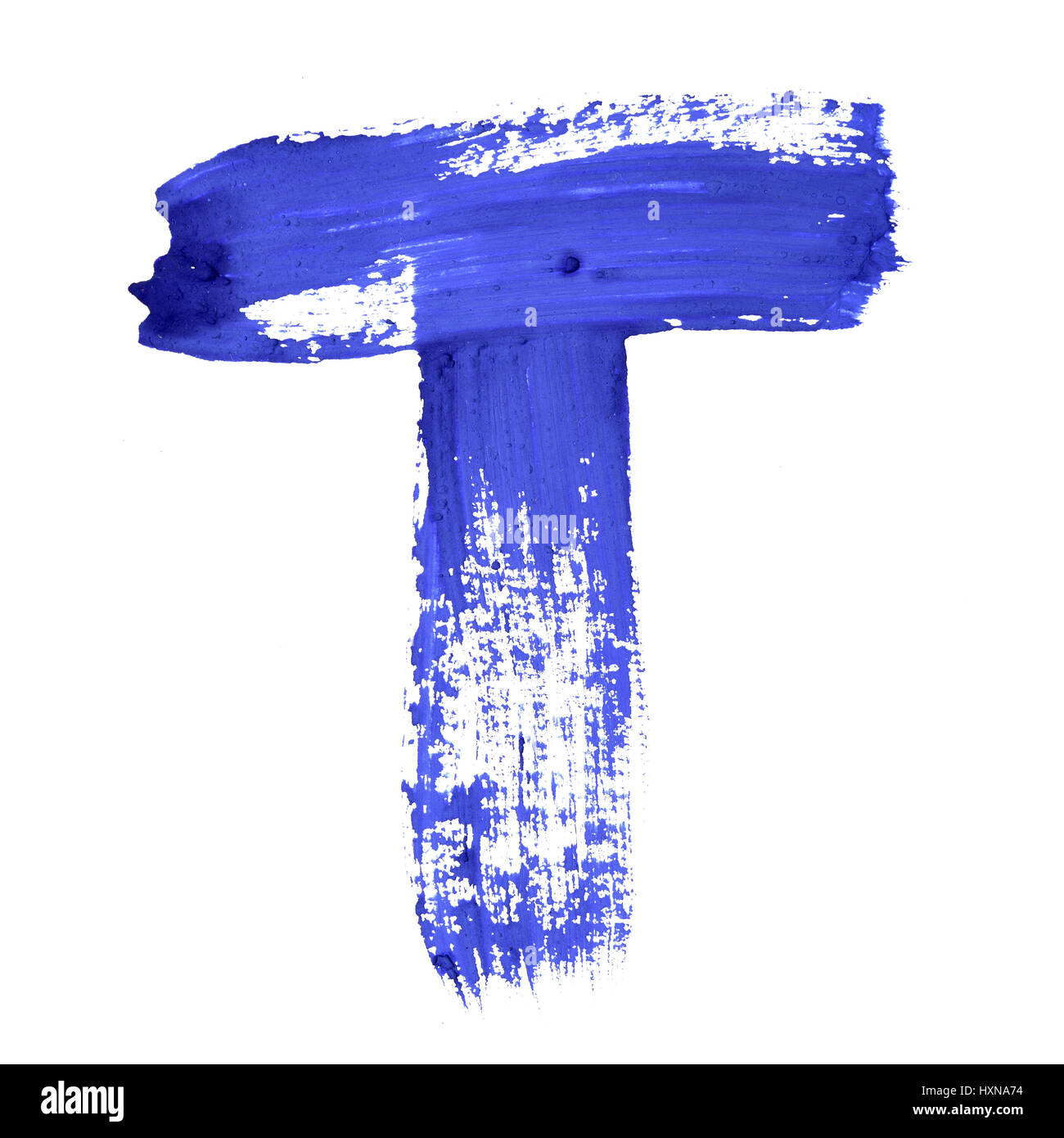 T - Blue handwritten letters over white background Stock Photo - Alamy