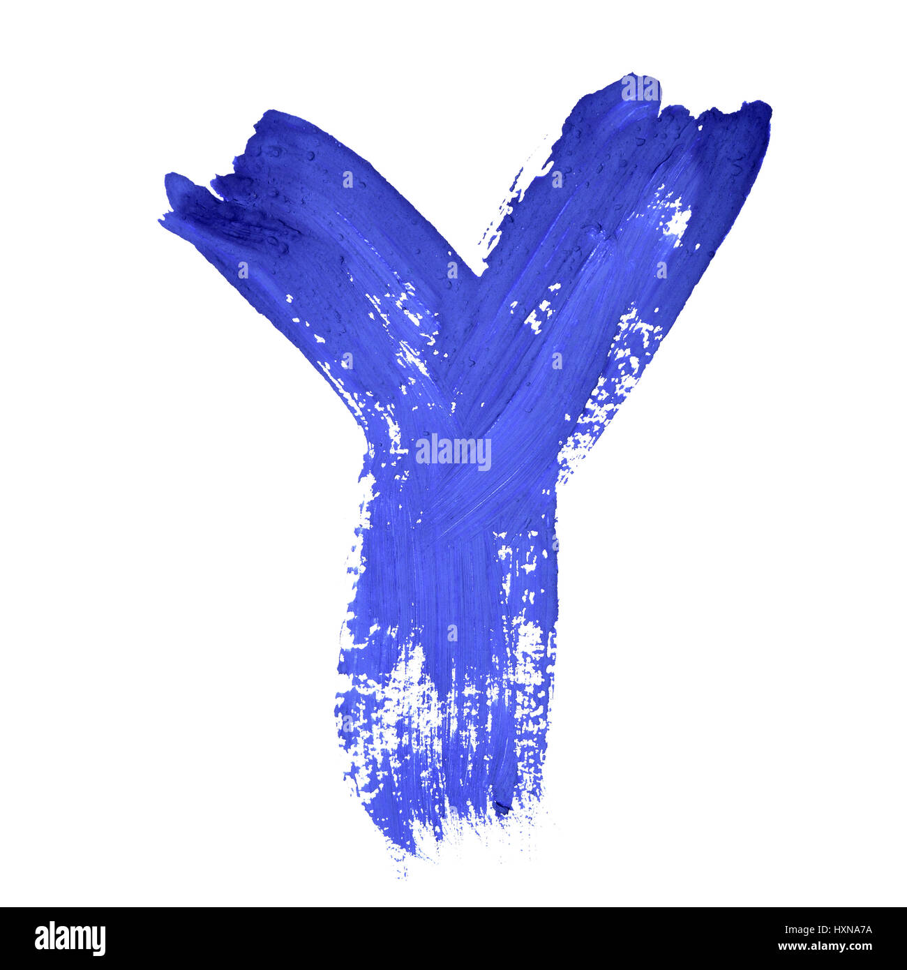 Y - Blue handwritten letters over white background Stock Photo - Alamy
